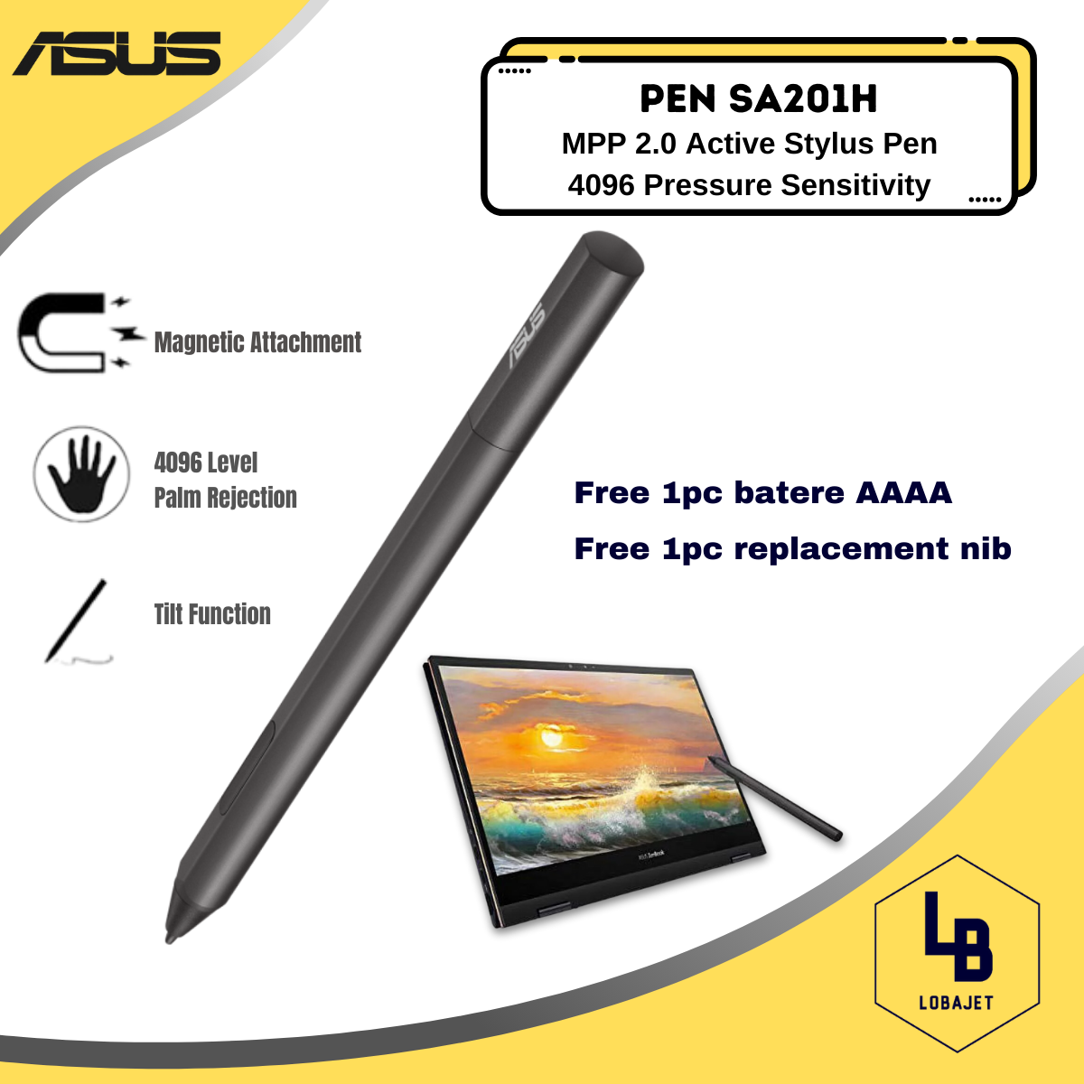 Jual ASUS PEN SA201H - MPP 2.0 Active Stylus Pen 4096 Pressure
