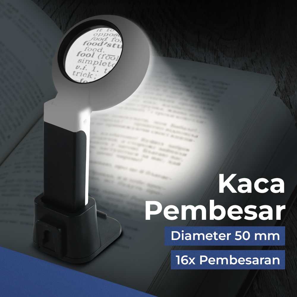 Jual NOF Kaca Pembesar Handheld Magnifying Glass Lup with 12 LED