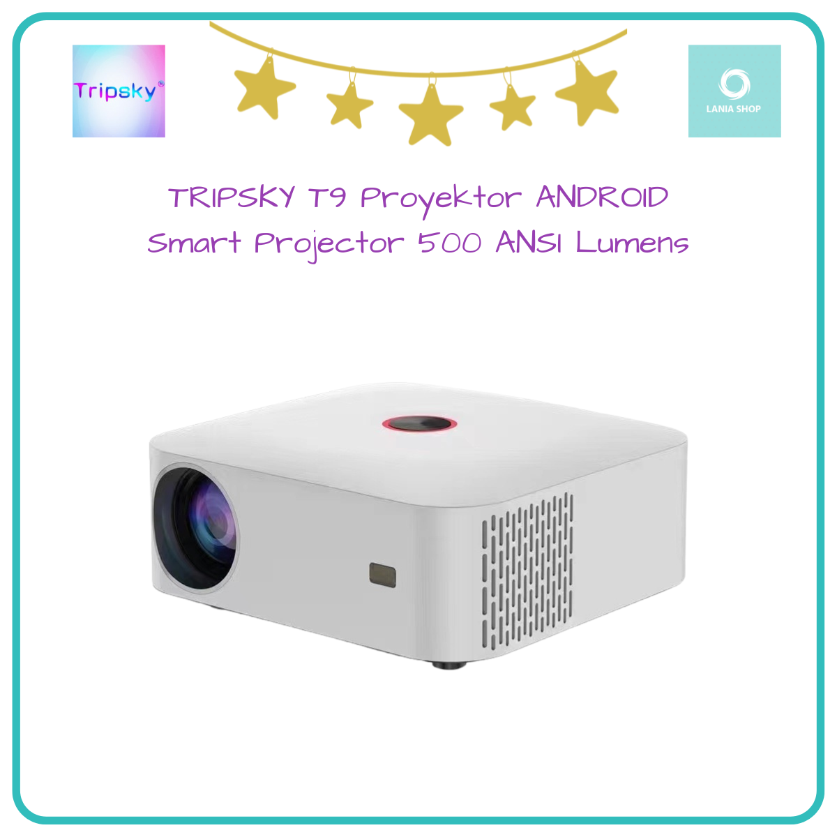 Jual TRIPSKY T9 Proyektor ANDROID Smart Projector 500 ANSI Lumens