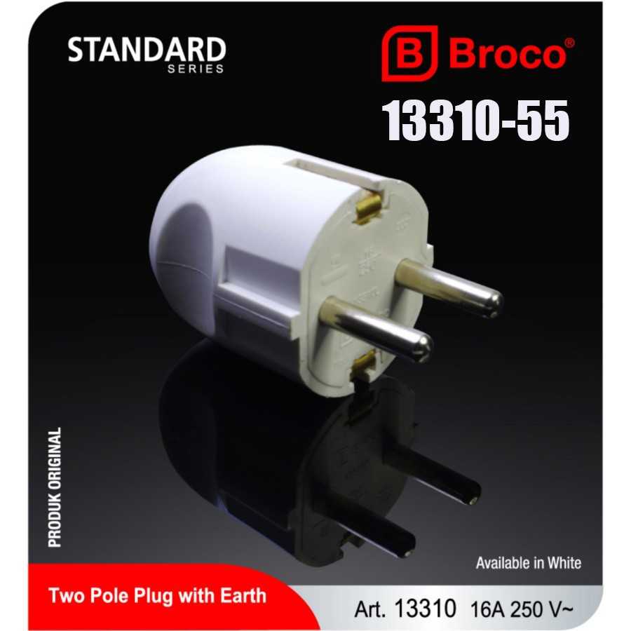 Jual STEKER ARDE BROCO 1331055 Colokan Bulat New Gee White