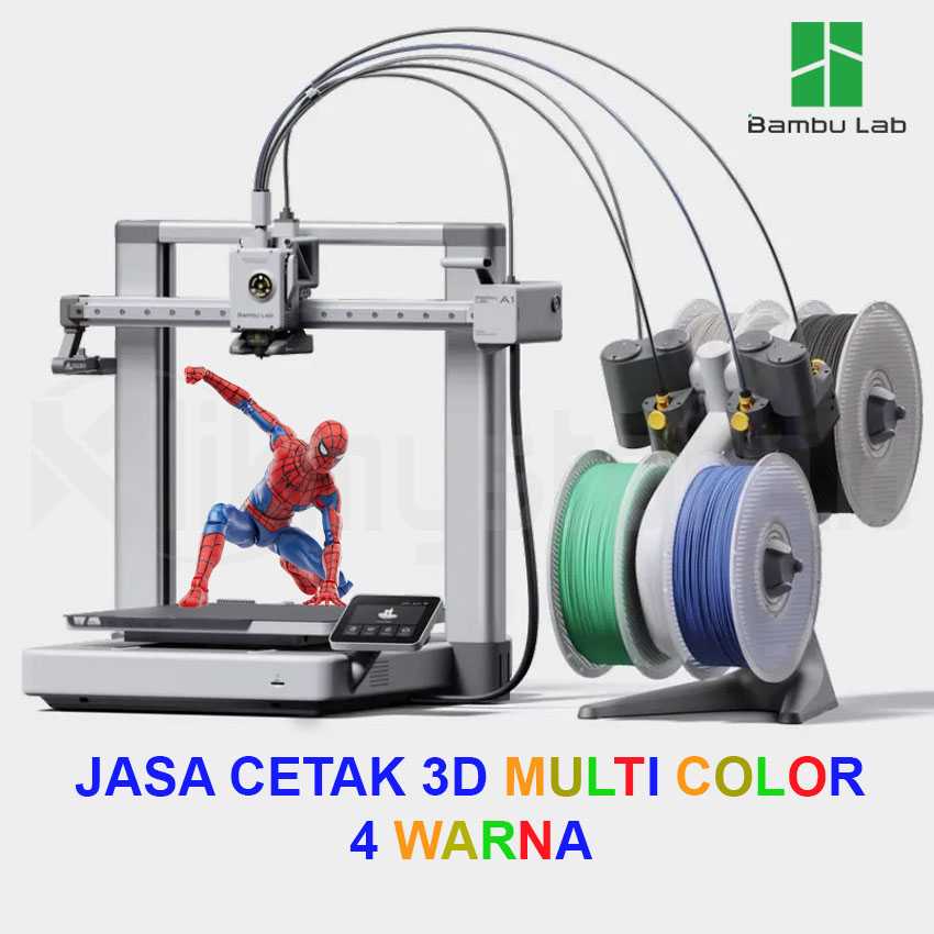 Jual Jasa Cetak 3D Print Multi Color 4 Warna Custom Bambu Lab A1