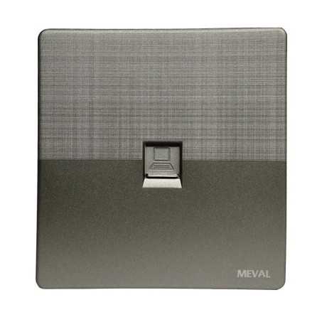 Jual MEVAL Stop Kontak Outlet LAN Grey Dual Color Ultra Thin