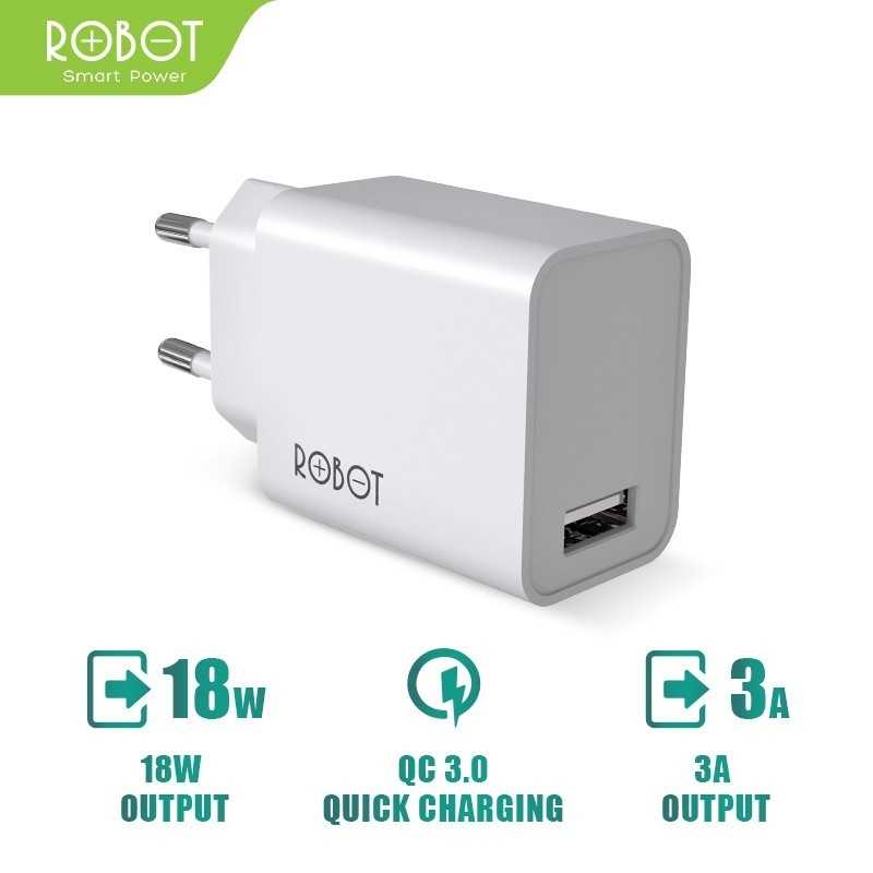 Jual ROBOT Single Port Quick Charger RT-F1 Fast Charging Original
