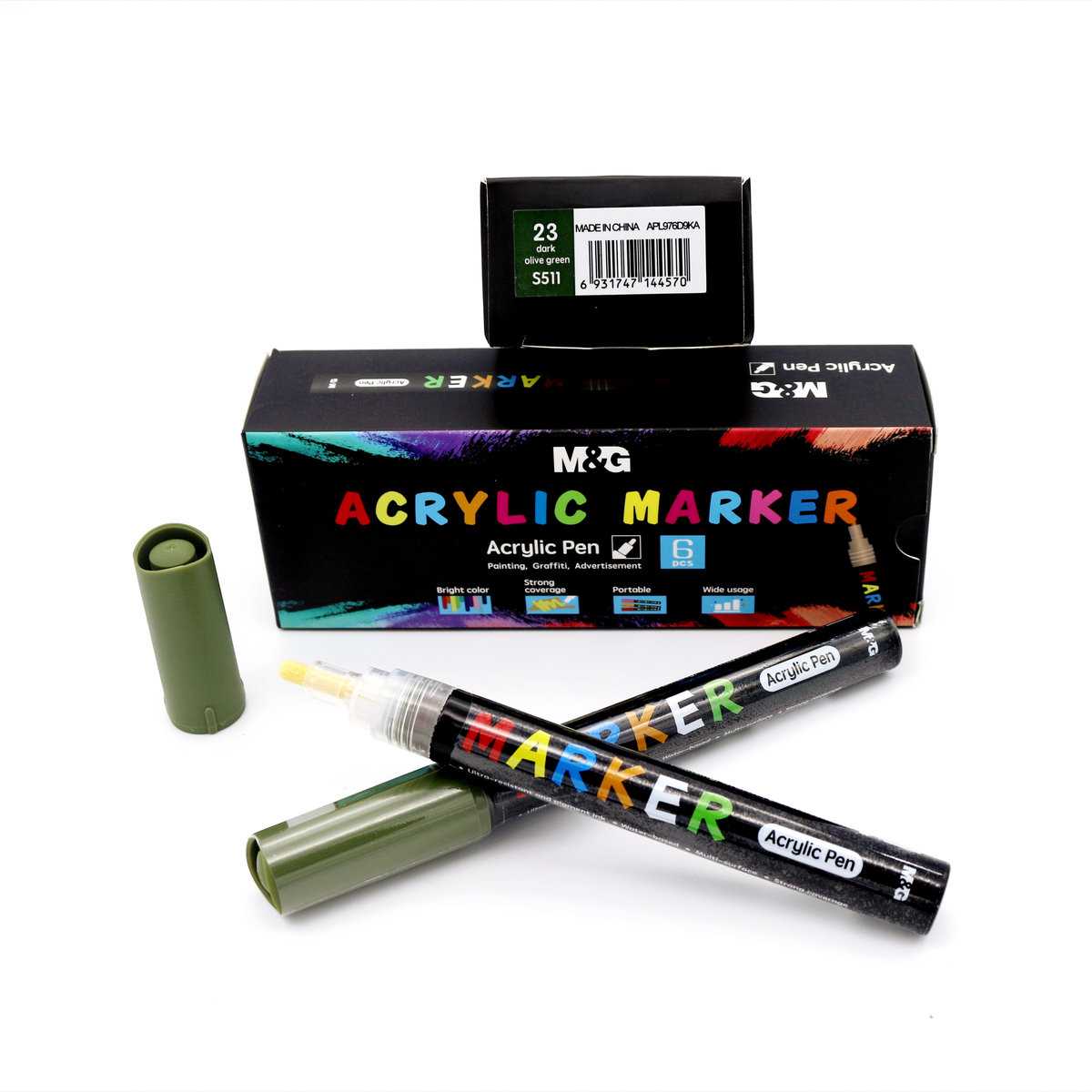 Jual Spidol Warna Acrylic Marker M&G APL976D9 Dark Olive Green