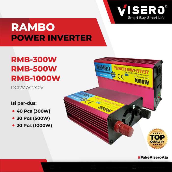 Jual RAMBO RMB-1500W Power Inverter DC 12V AC 240V | Jakmall.com