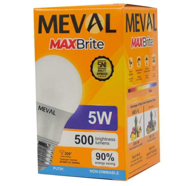 Jual MEVAL Lampu LED Bulb Maxbrite 5W - Putih | Jakmall.com