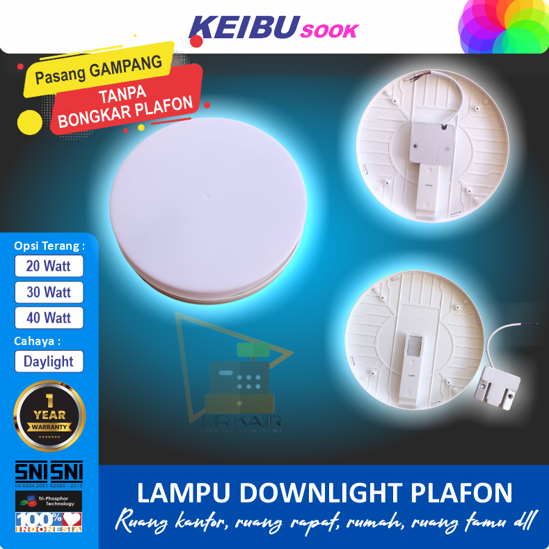 Jual Lampu LED Downlight Outbow Slim Keibu 40 Watt Daylight Putih