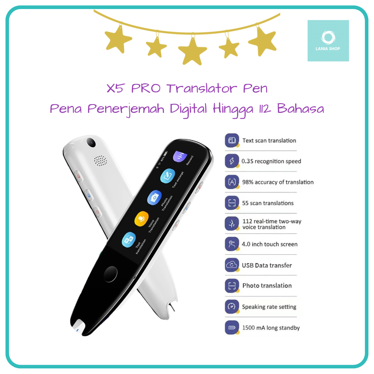 Jual X5 PRO Translator Pen - Pena Penerjemah Digital Hingga 112