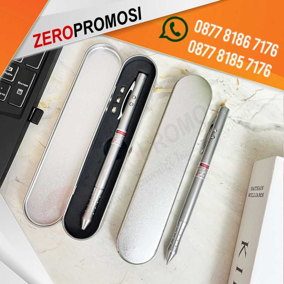 Jual Pen Laser Multifungsi 4IN1 Laser Pointer Box Stainless