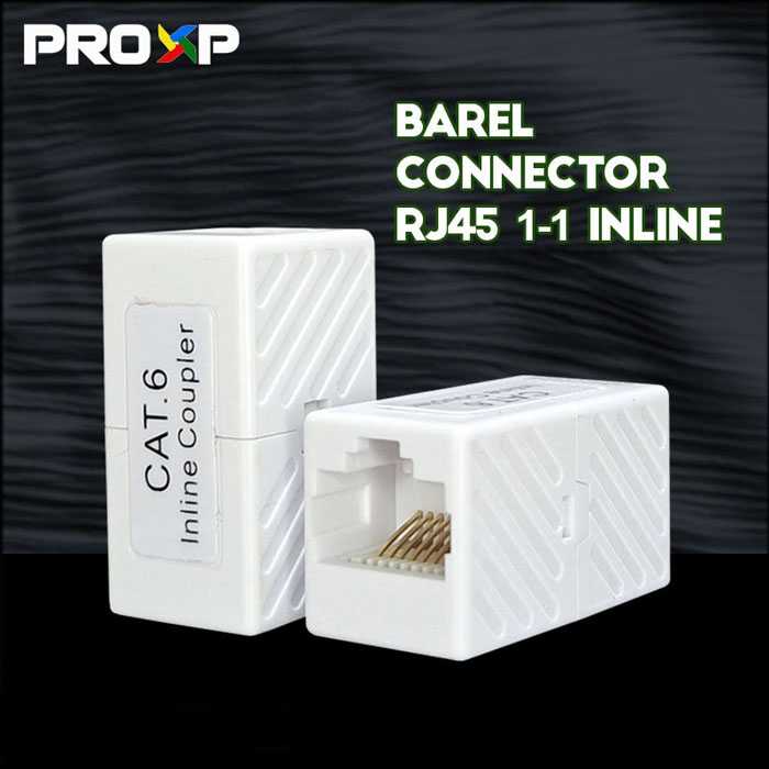 Jual PROXP Barel Connector RJ45 1 to 1 Cat6 Inline Coupler