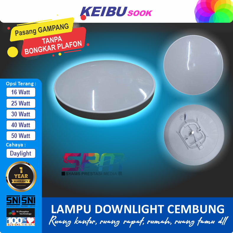 Jual Lampu Plafon LED Downlight Ceiling Cembung Keibu Sook 30