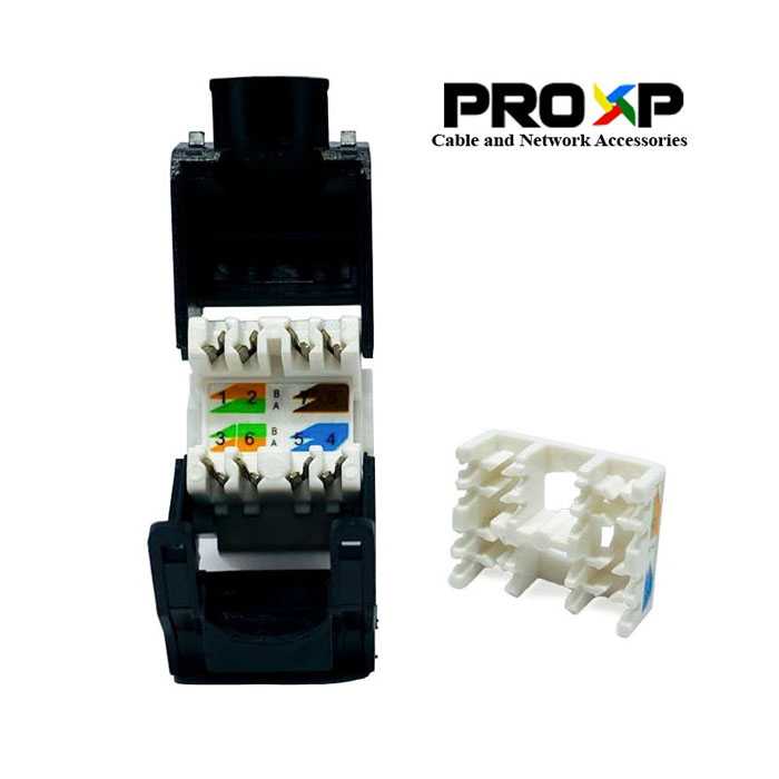 Jual PROXP Modular Jack RJ45 Cat 5e Tolless Keystone Black