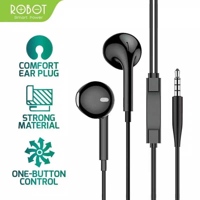 Jual Headset ROBOT RE10 Wired Bass Android Iphone Original