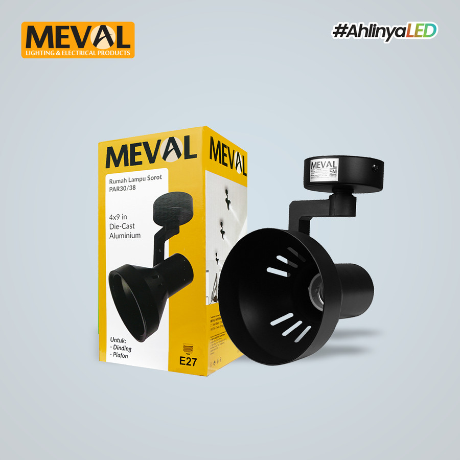Jual MEVAL Rumah Lampu Sorot Spotlight Fixture RT1-20 - Hitam