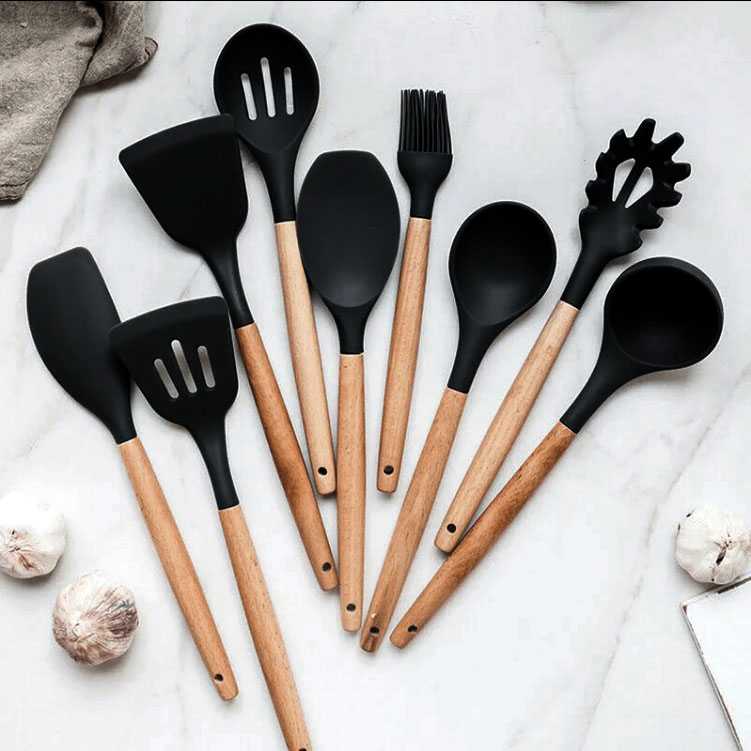 Jual RLZone Set Spatula Silikon 9in1 Alat Masak Dapur Sutil