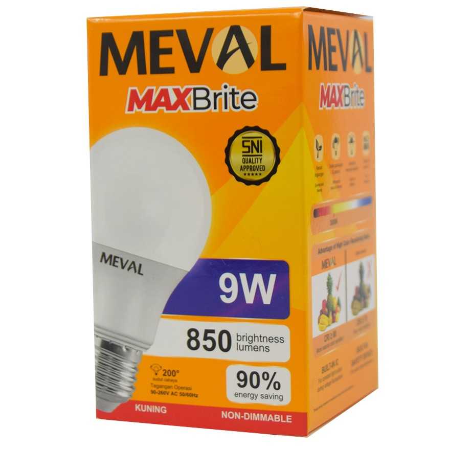 Jual MEVAL Lampu LED Bulb Maxbrite 9W - Kuning | Jakmall.com