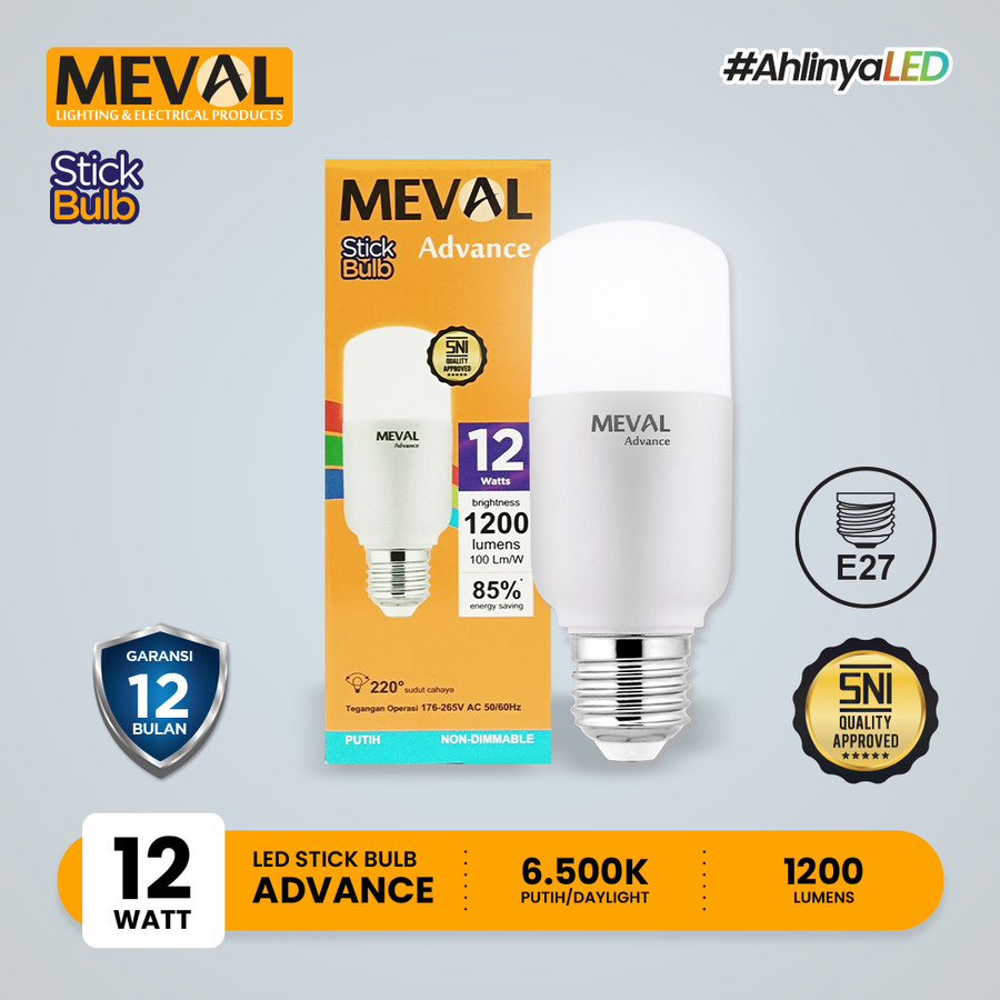 Jual MEVAL Advance Led Stick Bulb 12 Watt - Putih 6500K | Jakmall.com