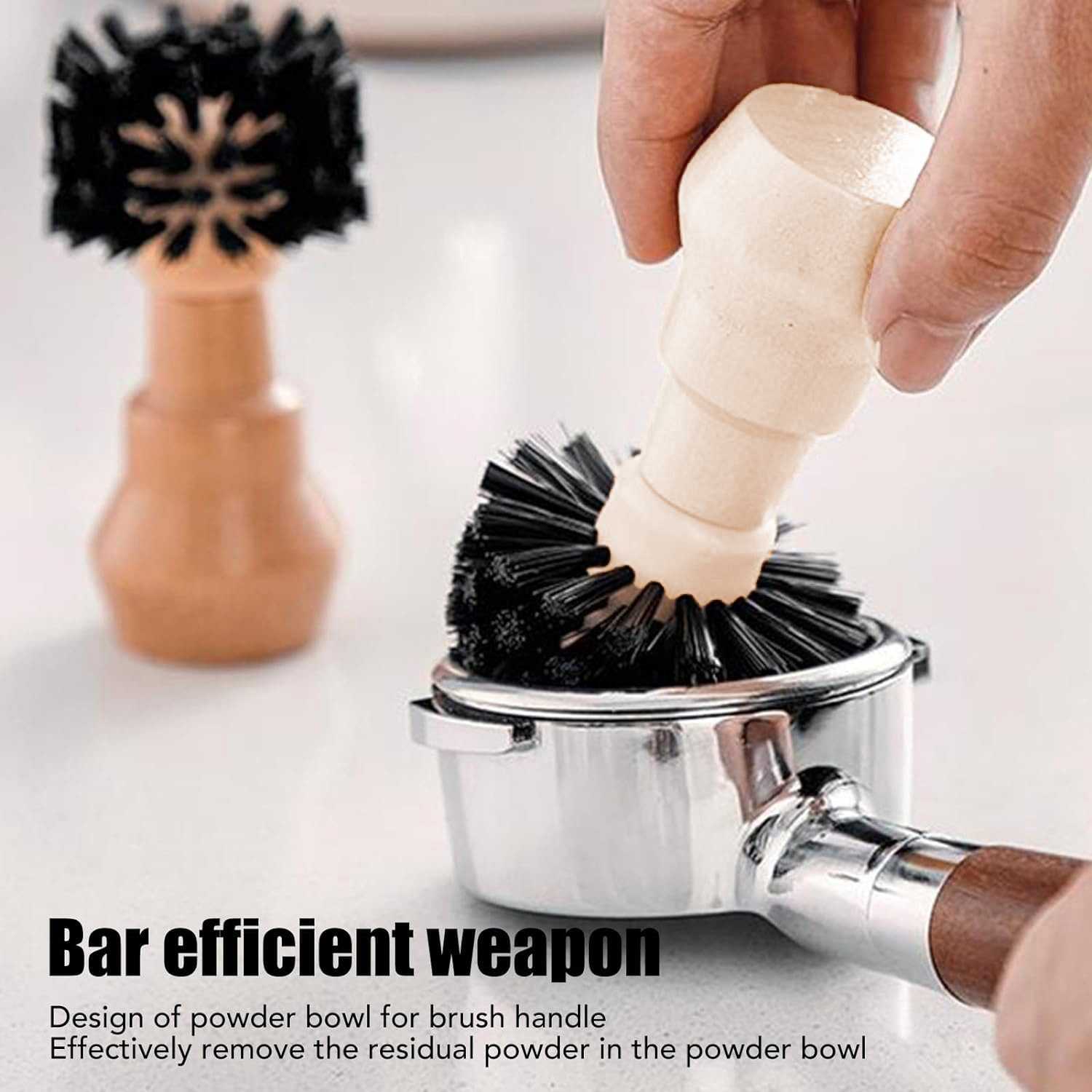 Jual PorClean Sikat Pembersih Portafilter Wooden Brush Cleaning