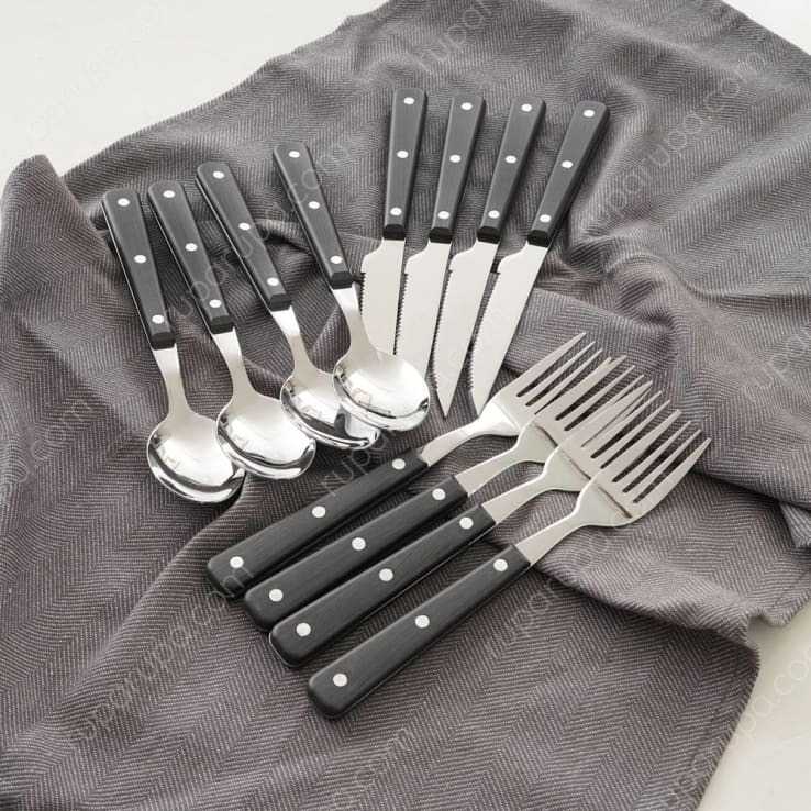 Jual Set Perlengkapan Makan Sendok Garpu Pisau Stainless Isi