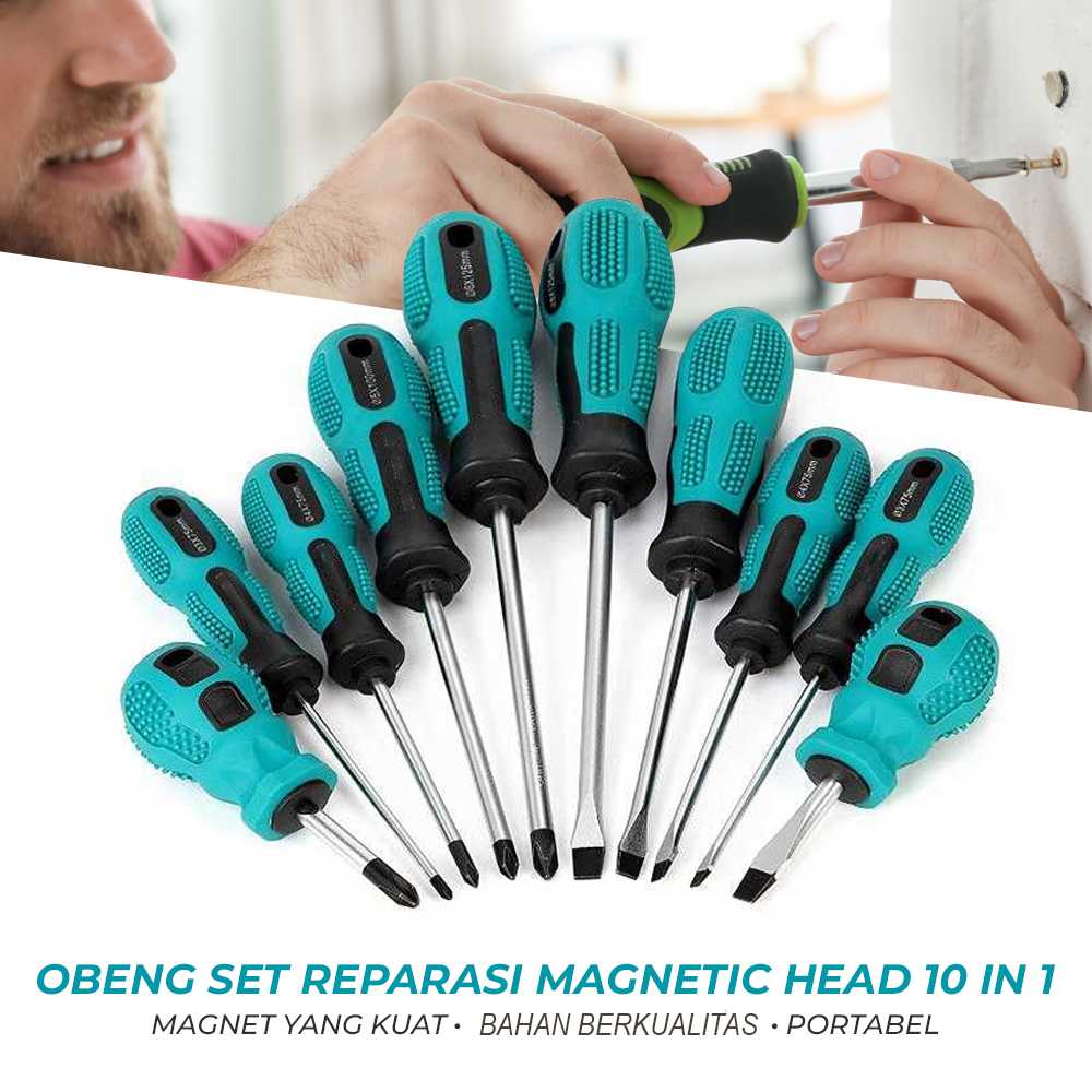 Jual Taffware Obeng Set Reparasi Magnetic Head 10in1 - SK804