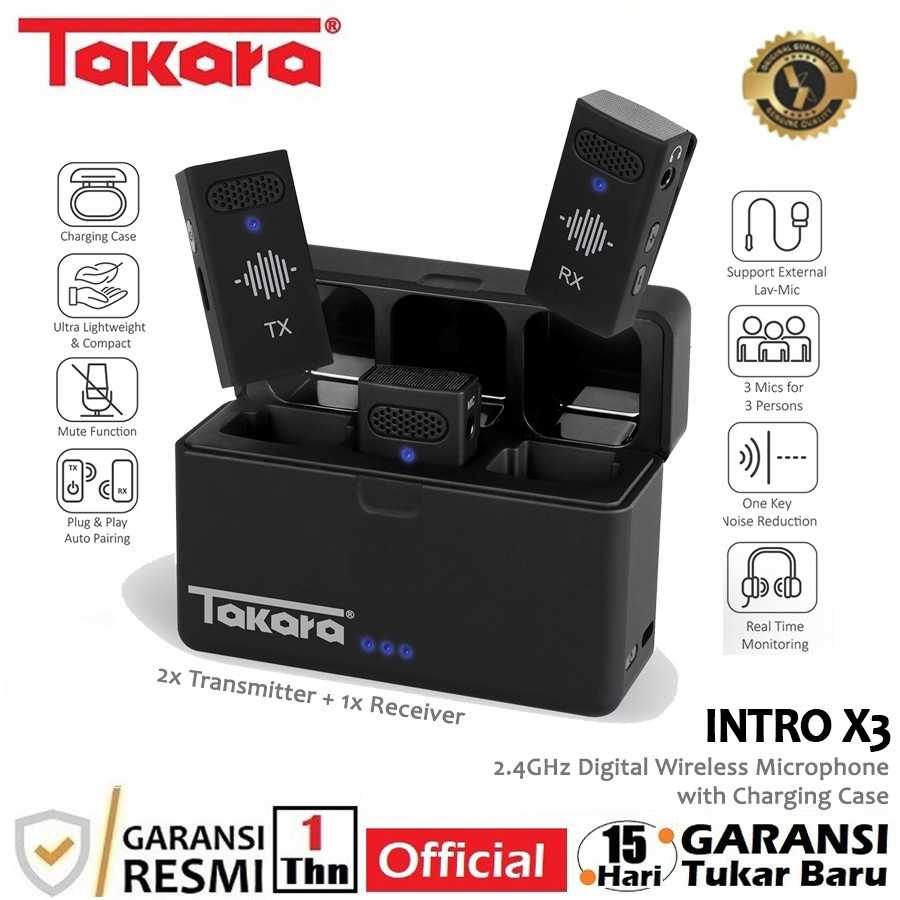 Jual Takara INTRO X3 Digital Wireless Mic Microphone with
