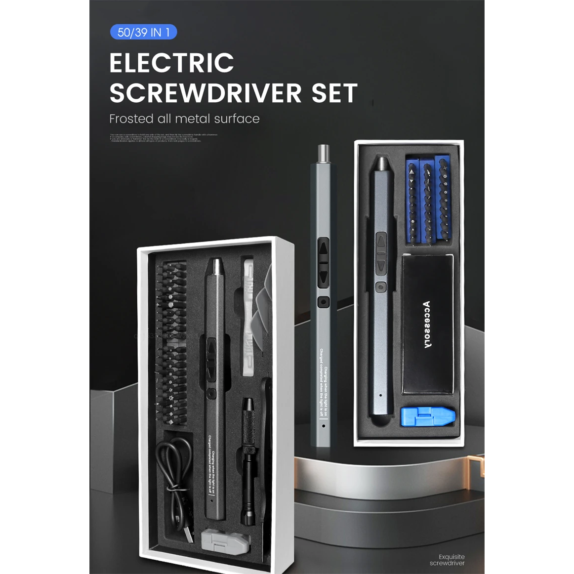 Jual UPIN Set Obeng USB Rechargable Electric Screwdriver 50in1