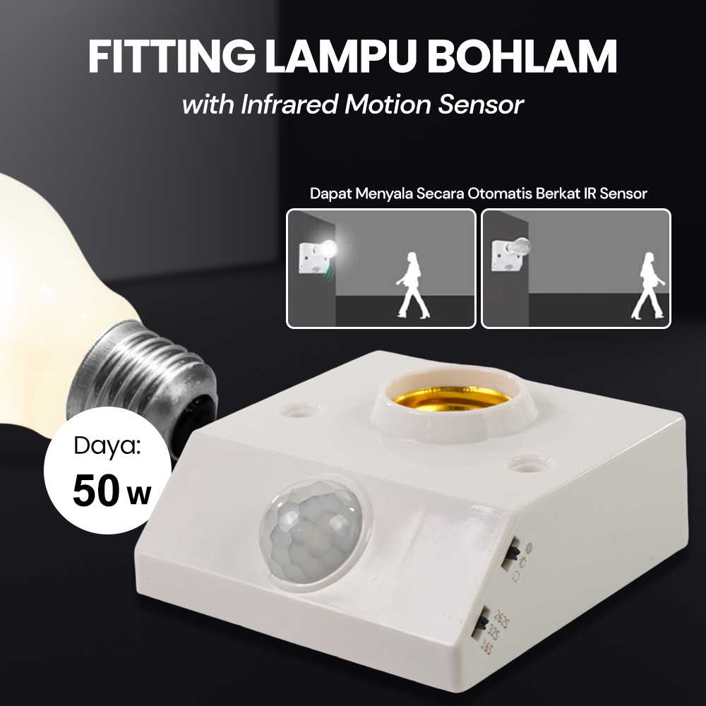 Jual Mayitr Fitting Lampu Bohlam with Infrared Motion Sensor
