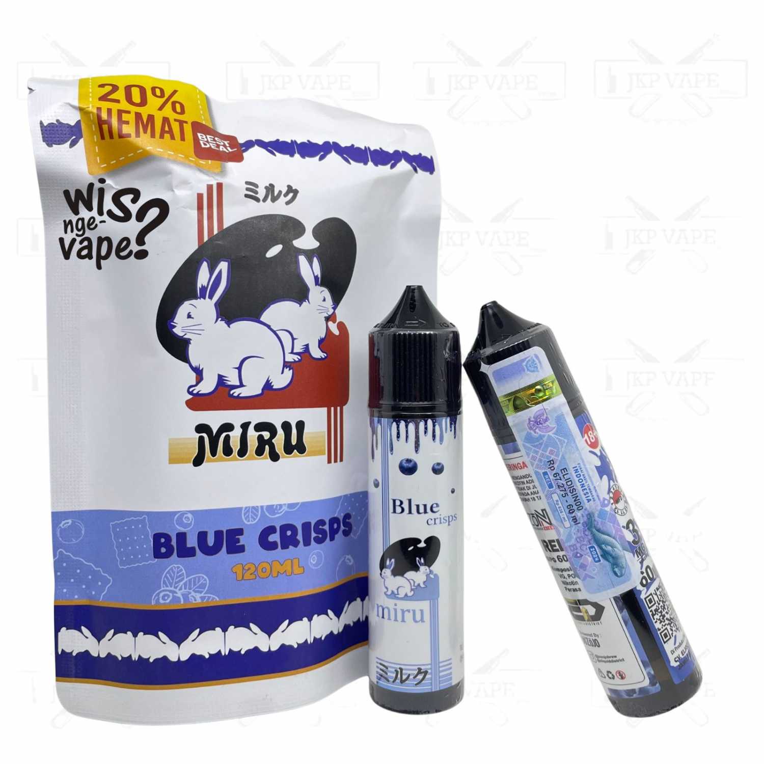 Jual Miru Blue Crisps 60ml - Liquid Vape Blueberry Crackers By