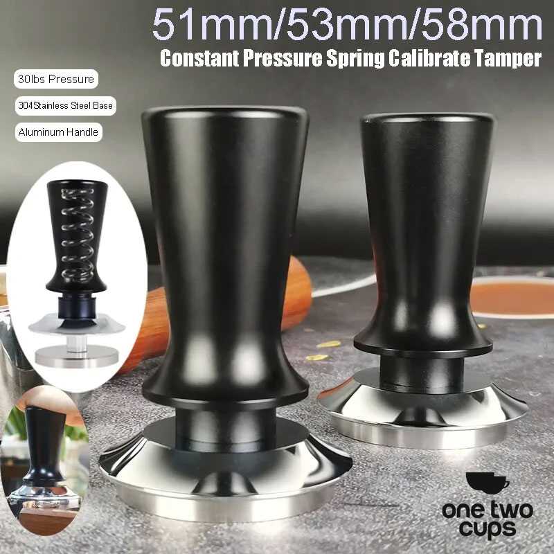 Jual One Two Cups Tamper Kopi Espresso Flat Base Spring Loaded