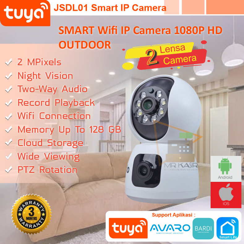 Jual TUYA CIRLO JSDL01 DUAL LENSA INDOOR PTZ Camera CCTV Smart