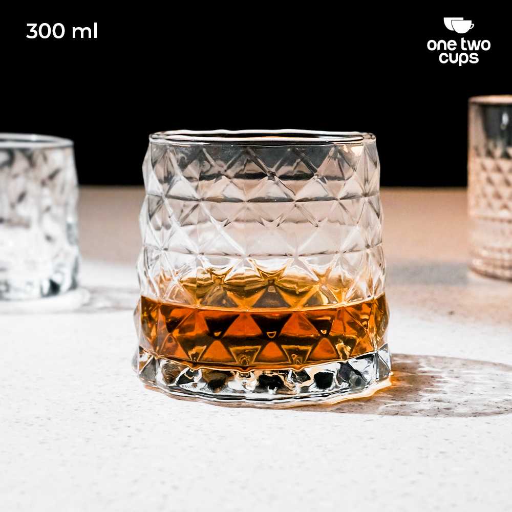 Jual One Two Cups Gelas Whisky Crystal Diamond Rock Glass 300ml