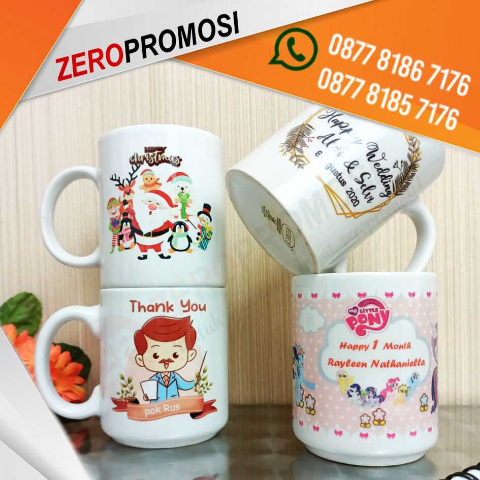 Jual Mug Keramik Promosi Polos Custom Design Full Color Termurah