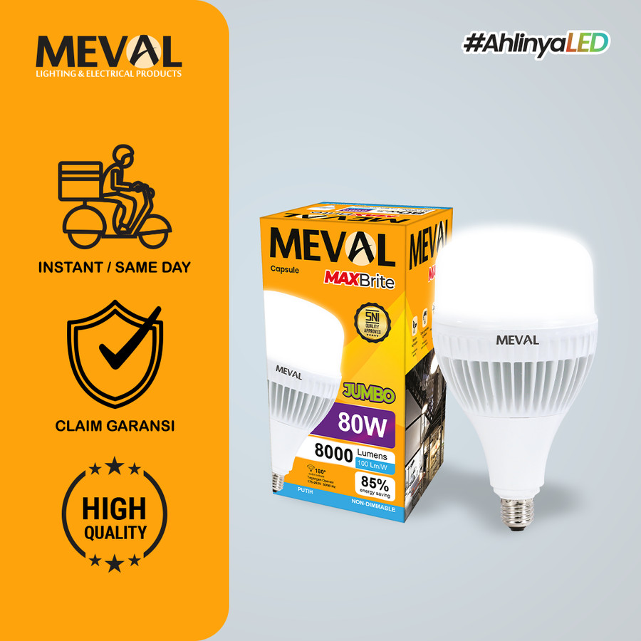 Jual MEVAL Led Maxbrite Kapsul Jumbo - 80W | Jakmall.com