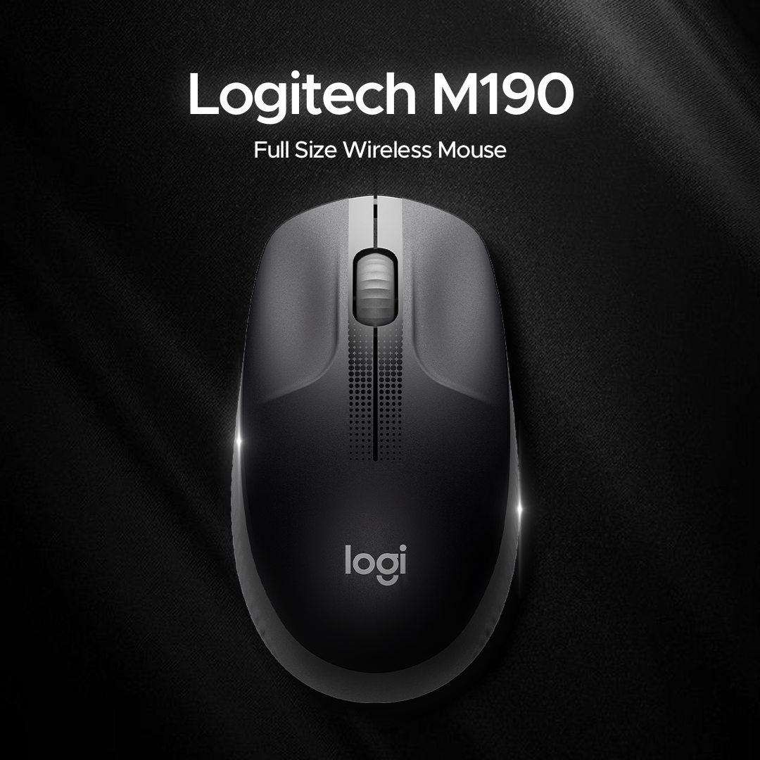 Jual Logitech Mouse Wireless Optical 2.4 GHz Full Size Ergonomic