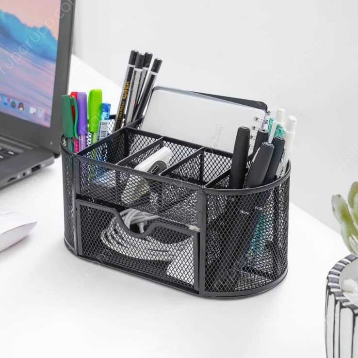 Jual Rak Organizer Alat Tulis Serbaguna Desk Jaring Besi 22x11cm