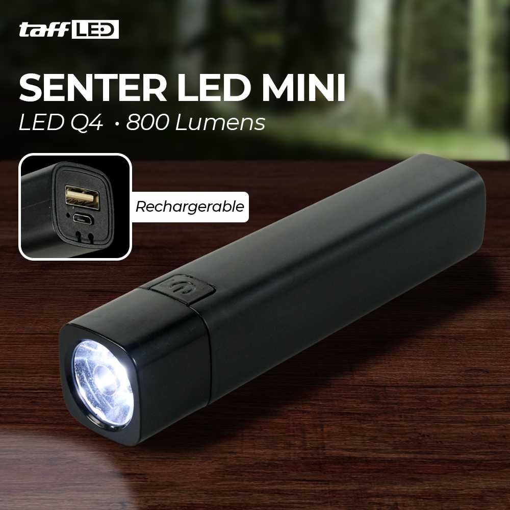 Jual TaffLED Senter LED Mini Flashlight USB Rechargerable Q4 800