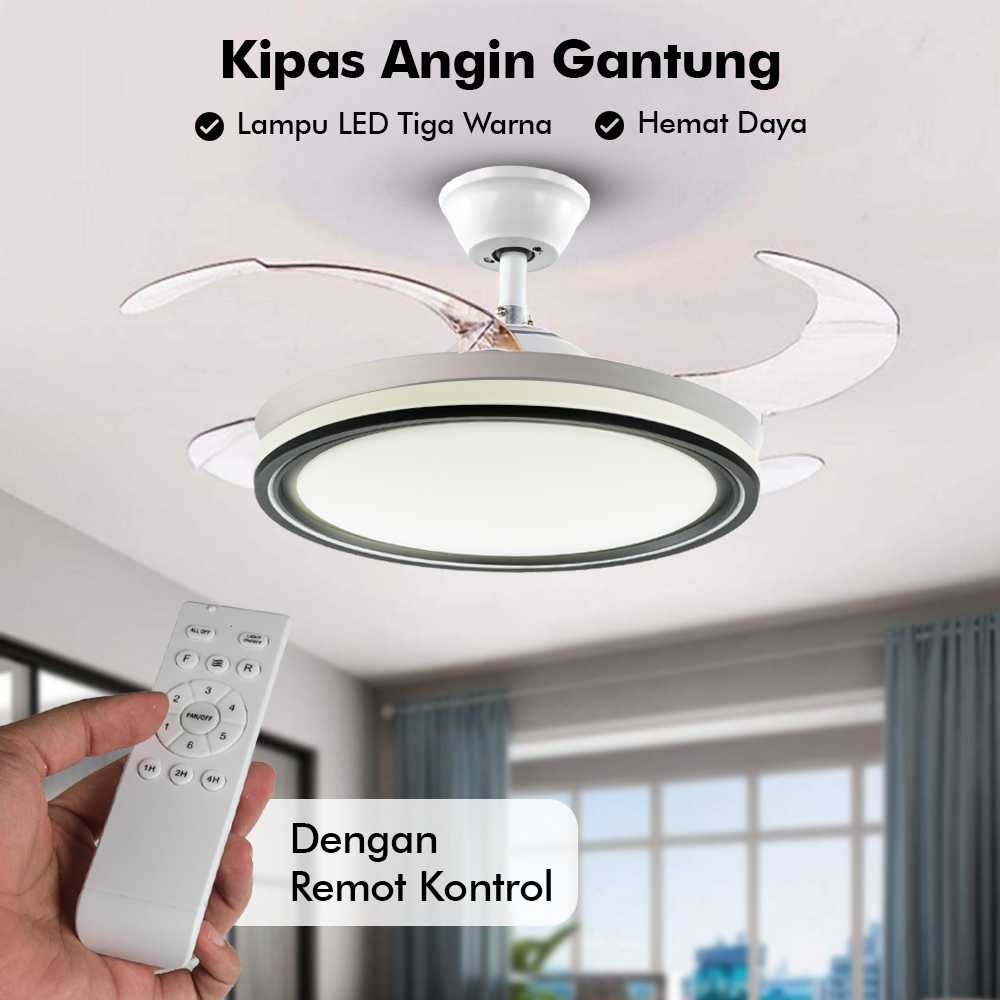 Jual BELAIRHOME Kipas Angin Gantung Lampu LED Tri Color with