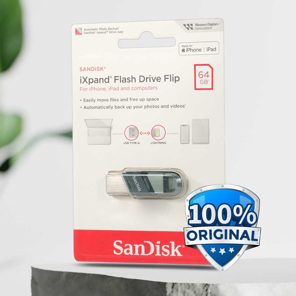Jual SanDisk iXpand Dual Drive Flip USB 3.1 Gen 1 Lightning