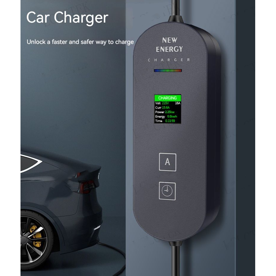 Jual NEWENERGY Charger Mobil Listrik Portable EV LCD 32A 7kW EU