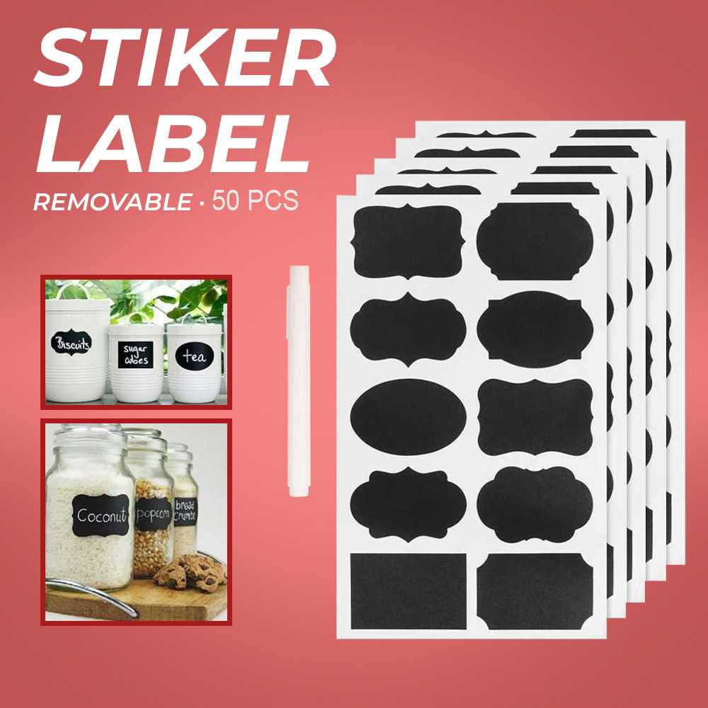 Jual ALLOYSEED Stiker Label Blackboard Papan Tulis Removable 50