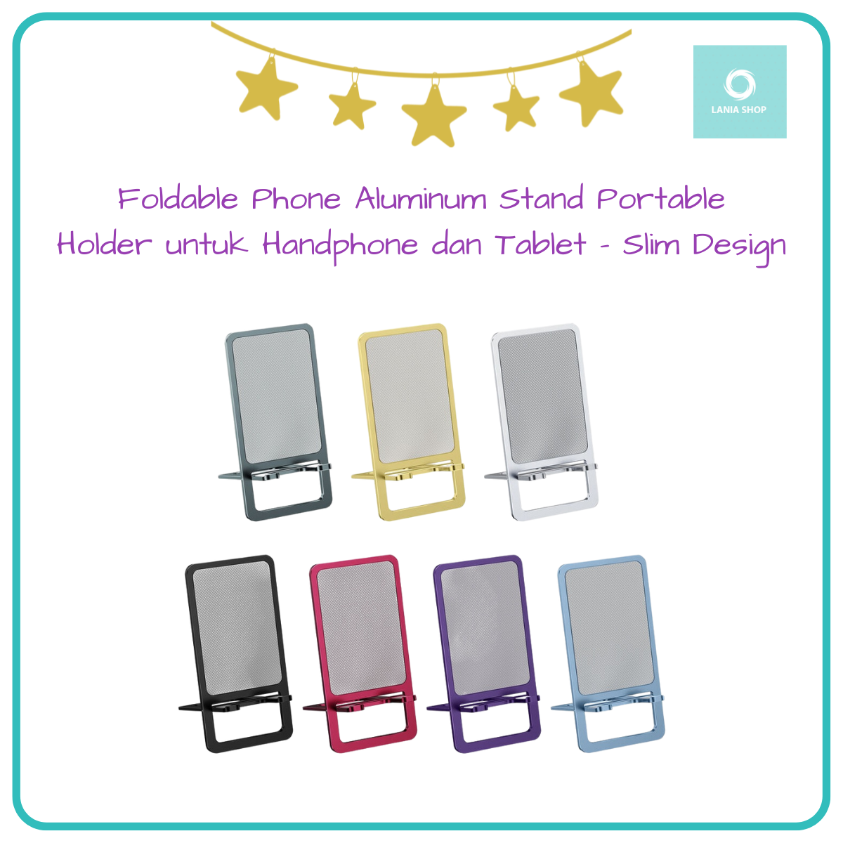 Jual Foldable Phone Aluminum Stand Portable - Slim Holder