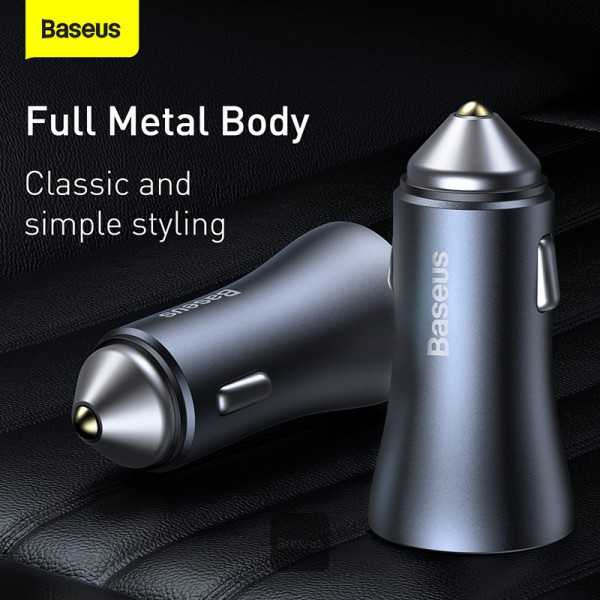 Jual Baseus Golden Contactor Pro Car Charger Mobil 2 USB QC 40 W