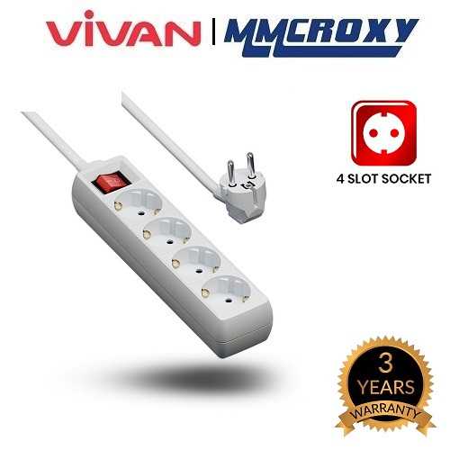 Jual Vivan VPS-H002A Stop Kontak Saklar 4 lubang Safety Sockets