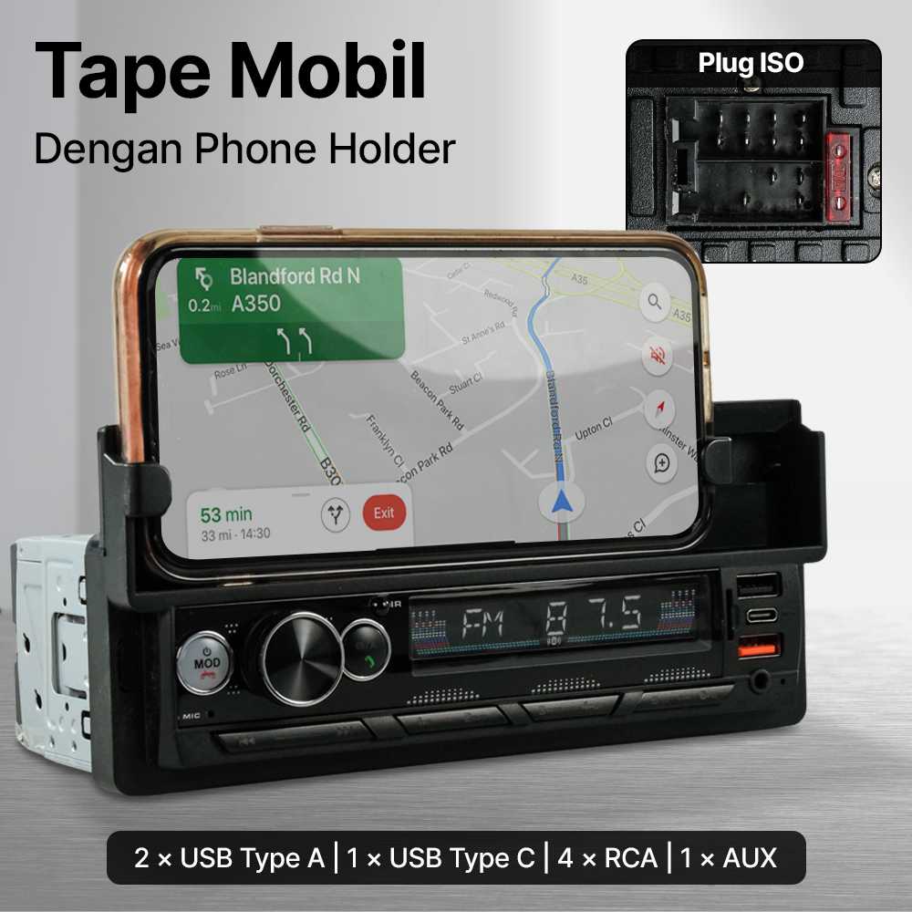 Jual Occkic Tape Mobil Audio MP3 Player Bluetooth USB ISO with