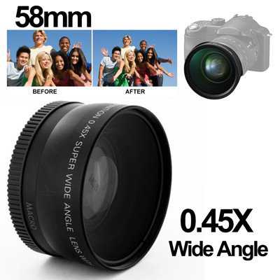 Jual Super Wide Angle Lens 0.45X with Macro 58mm for Canon