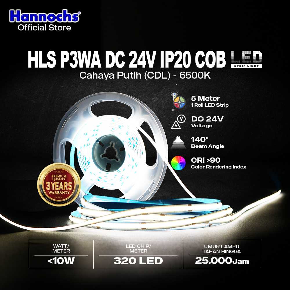 Jual Hannochs Prestige Strip LED COB HLS P3WA DC 24V (5M) - IP 20
