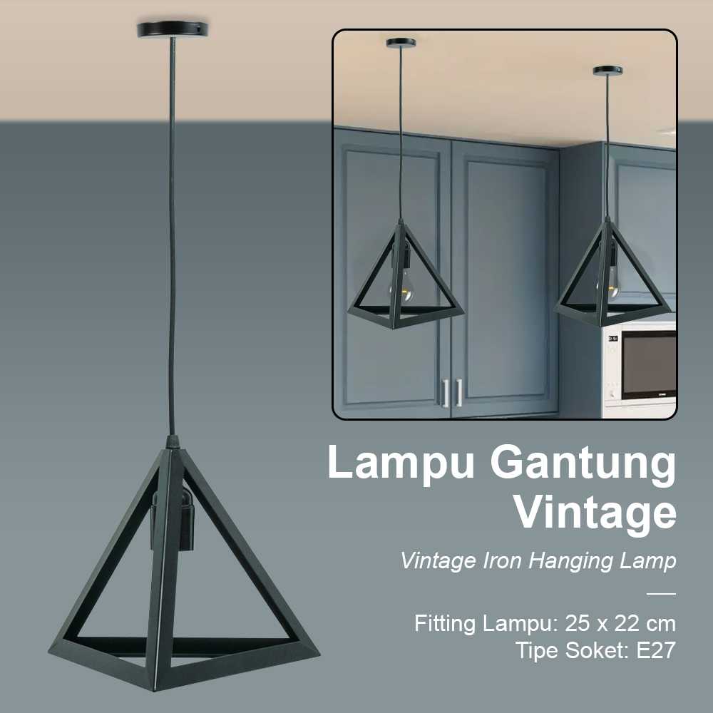 Jual Genixgreen Fitting Lampu Gantung Vintage Iron Hanging Lamp