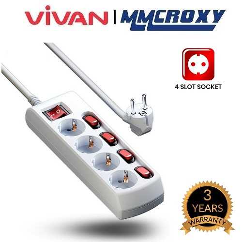 Jual Vivan VPS-H004A Stop Kontak Saklar 4 Lubang Sub Control