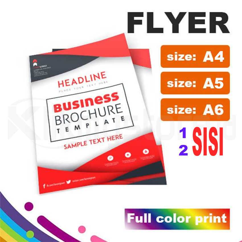 Jual Print Flyer Brosur Iklan Kertas A4 A5 A6 Cetak Full Color 1