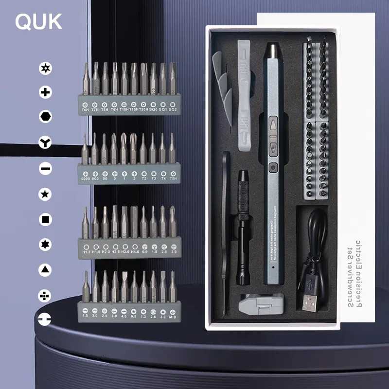 Jual QUK Set Obeng USB Elektrik Rechargable Electric Screwdriver